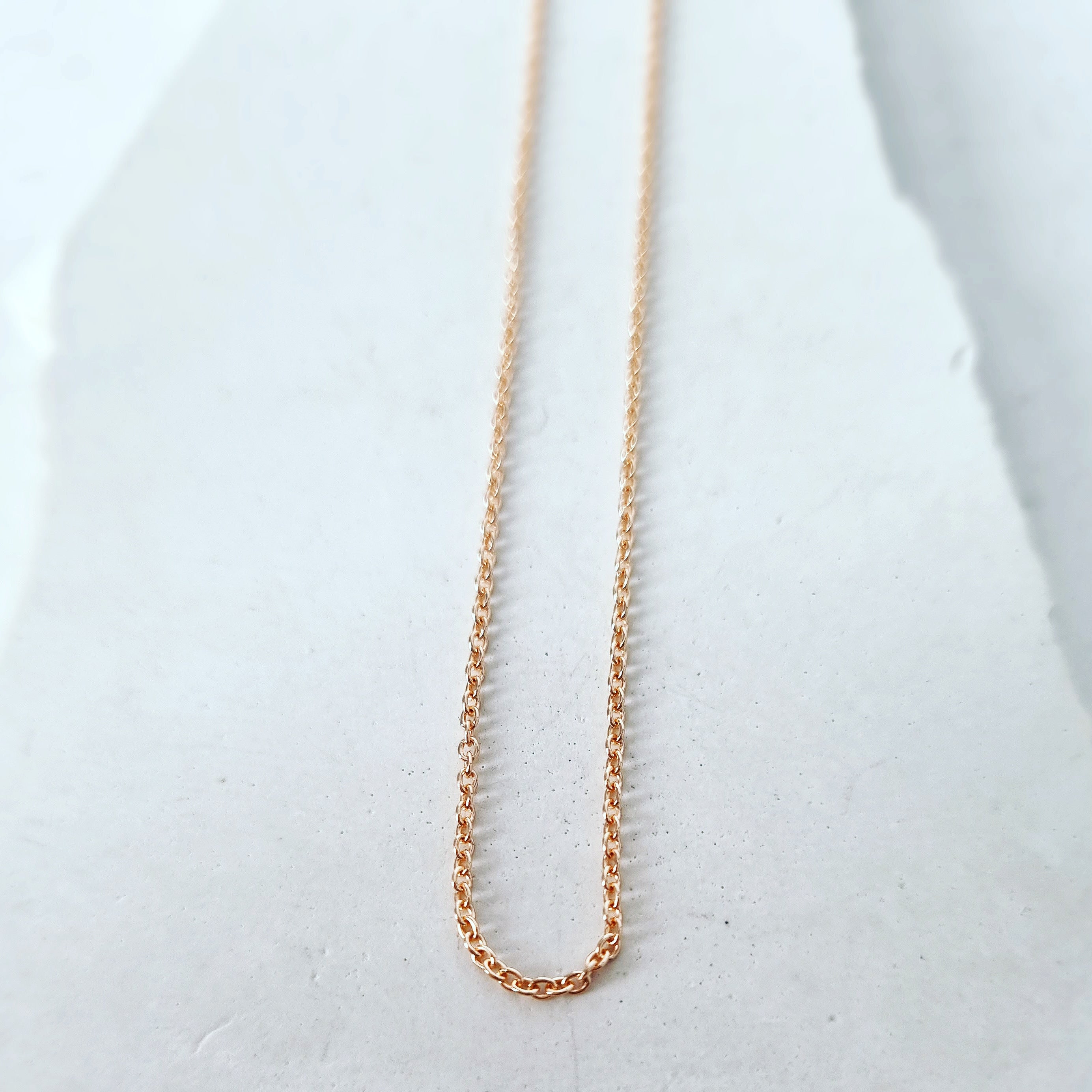 Short Round Cable Link Chain in 9ct Rose Gold – Jewellery By Maree